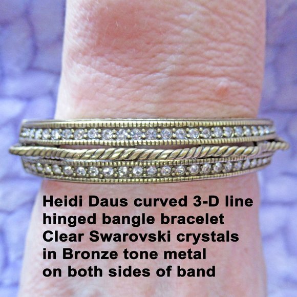 Heidi Daus | Jewelry | Heidi Daus Curved Raised 3d Hinged Bangle ...